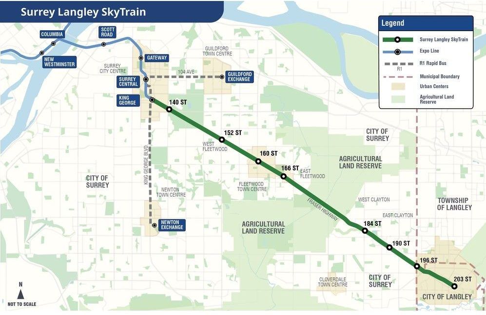 Construction underway on the $6 billion Surrey Langley SkyTrain project ...