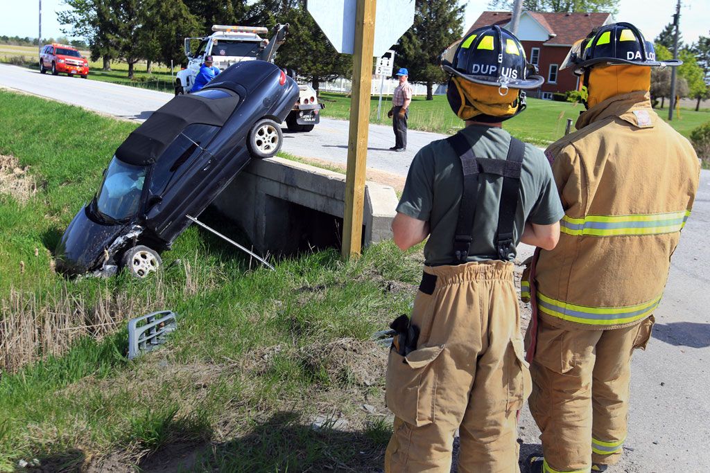 Car plunges into culvert on Walker Road | Windsor Star