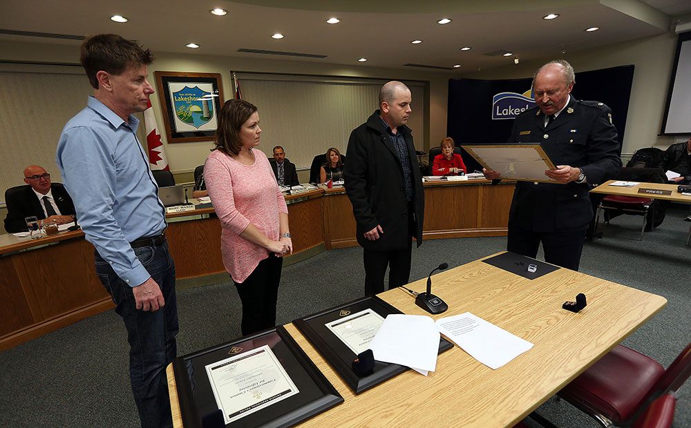 OPP and Lakeshore honour trio for saving drowning man | Windsor Star
