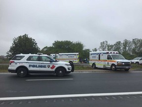 Four people in hospital after multi-vehicle crash on E. C. Row ...