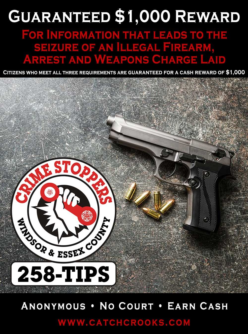 Crime Stoppers offer reward for tips on illegal guns in Windsor-Essex ...