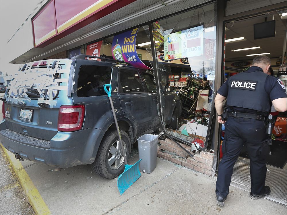 Photos: Car hits convenience store at Wyandotte and Lauzon | Windsor Star
