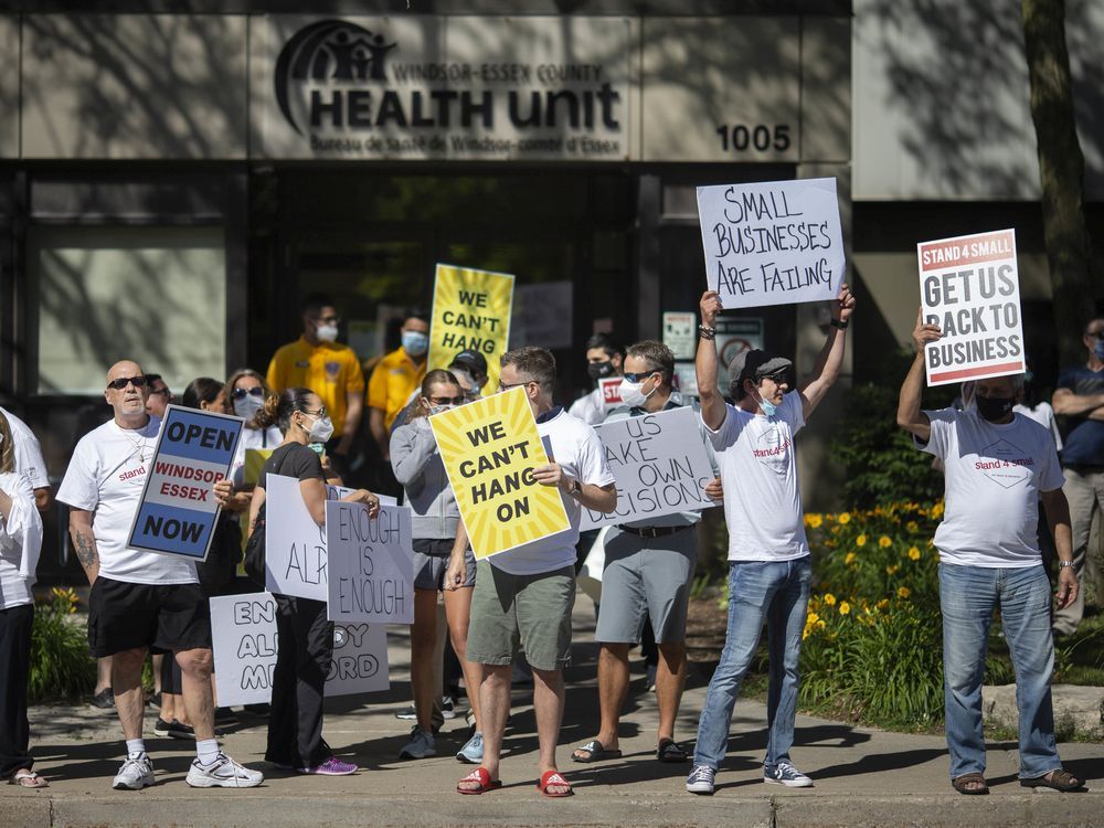 Hundreds opposed to Stage 1 status hold morning protest outside health ...