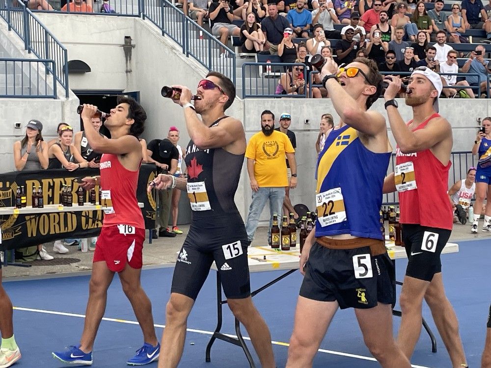 'Uncomfortable' chug and run: Windsor's Bellemore remains Beer Mile ...