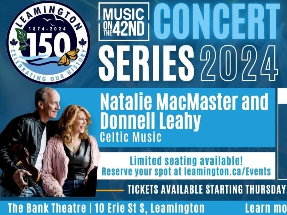 Natalie MacMaster, Donnell Leahy in concert Nov. 9, 10 in Leamington ...