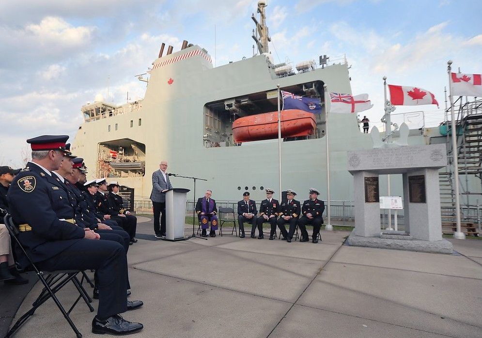 HMCS Harry DeWolf, one of Canada’s newest warships, docks in Windsor ...