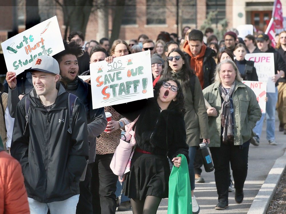 'Not OK' — UWindsor students, staff protest cost-saving job cuts ...