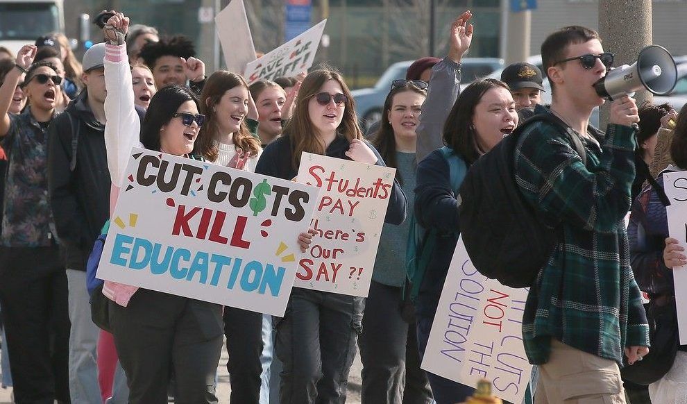 'Not OK' — UWindsor students, staff protest cost-saving job cuts ...