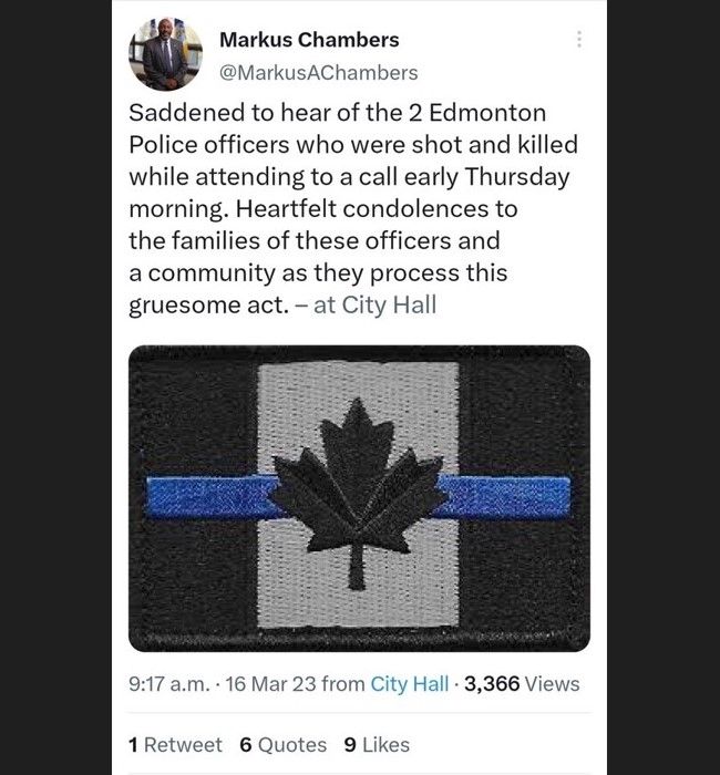 Chambers criticized for use of 'thin blue line' symbol | Winnipeg Sun