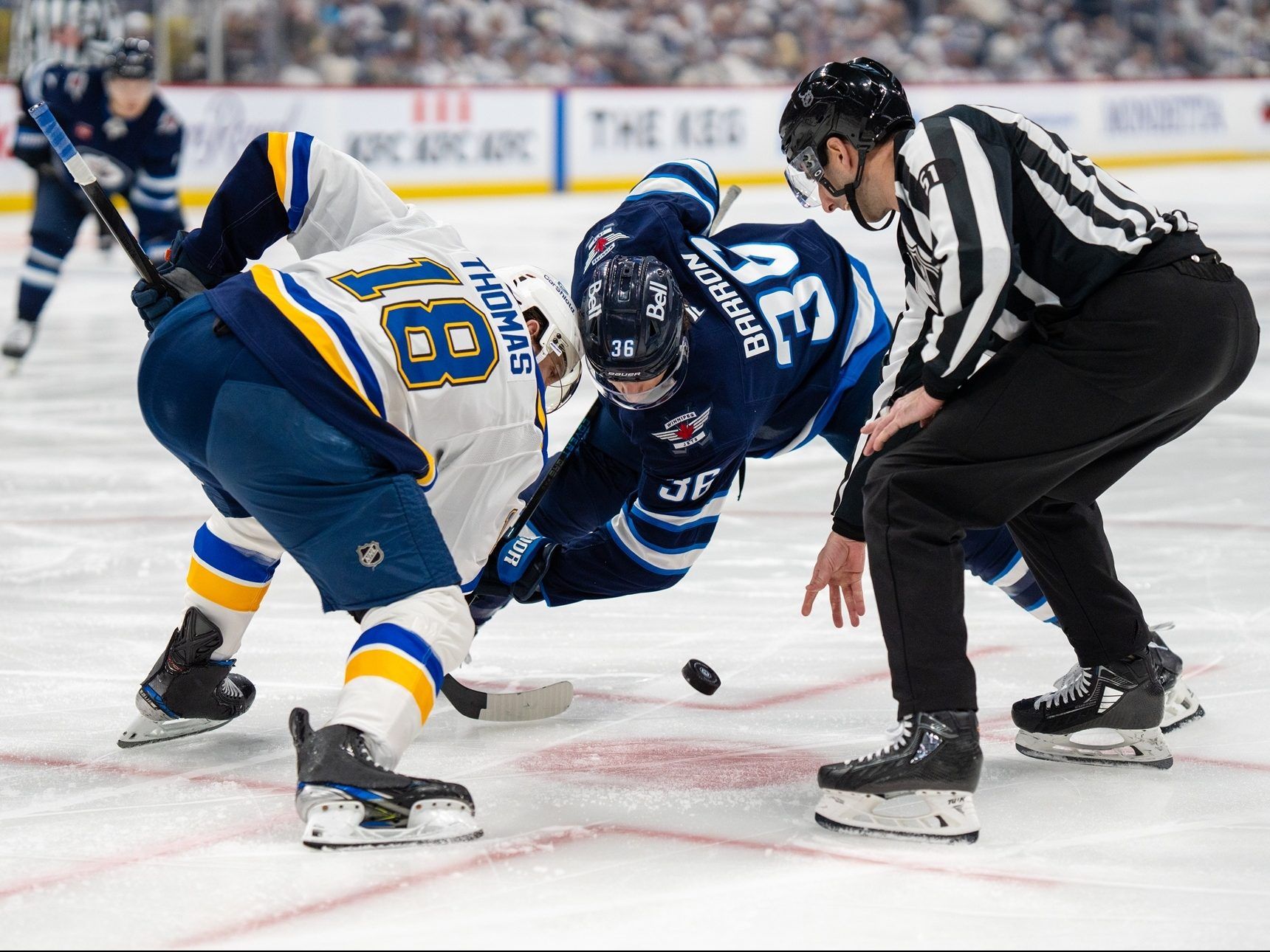 Winnipeg Jets and the St. Louis Blues in Stanley Cup playoff action ...