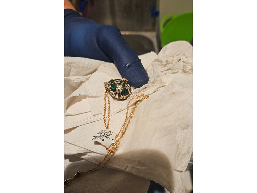 Police recover a swallowed Faberge pendant after a 6-day wait for it to ...